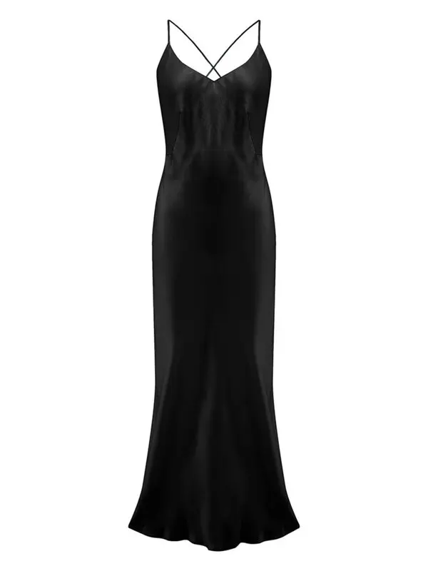 FLEUR OF ENGLAND Silk Slip Dress - Black