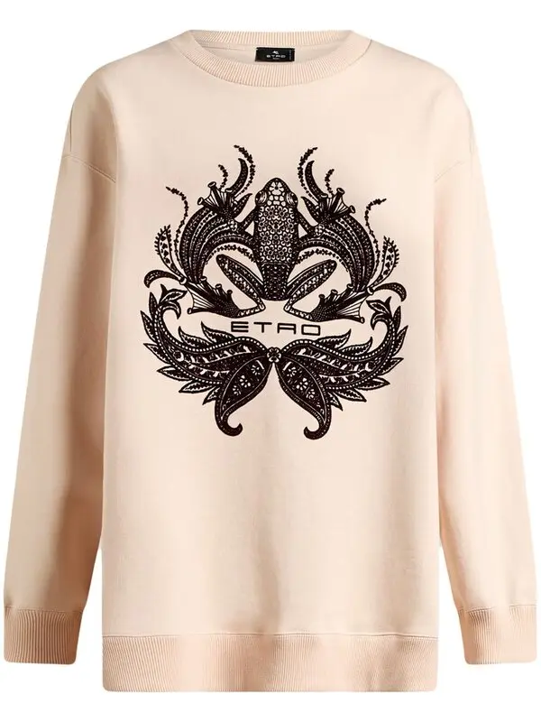 Etro Flocked-print Sweatshirt - Neutrals