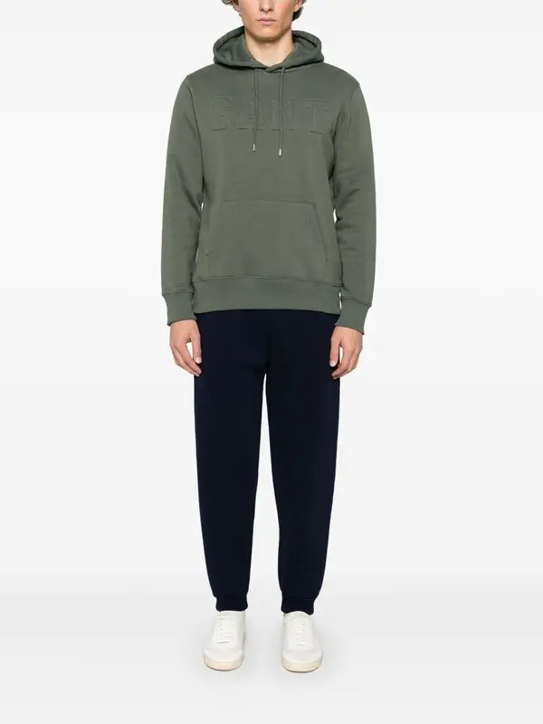 Gant Embossed-logo Hoodie - Green