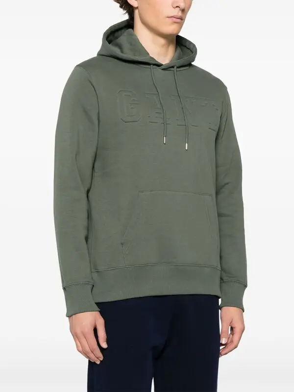 Gant Embossed-logo Hoodie - Green