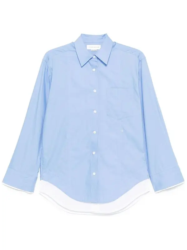 Victoria Beckham Double-layered Oxford Shirt - Blue