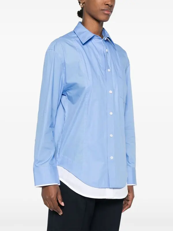 Victoria Beckham Double-layered Oxford Shirt - Blue