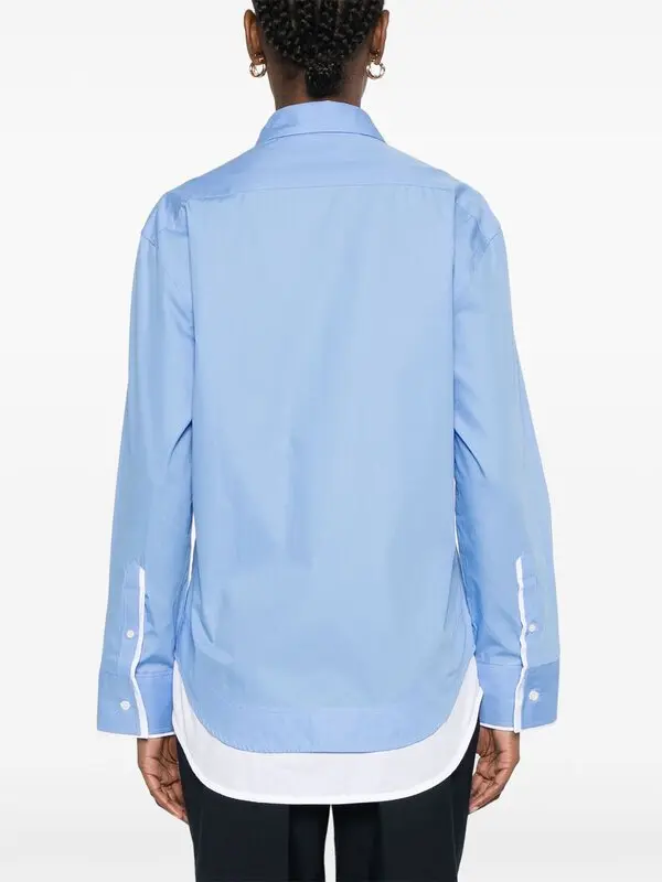 Victoria Beckham Double-layered Oxford Shirt - Blue