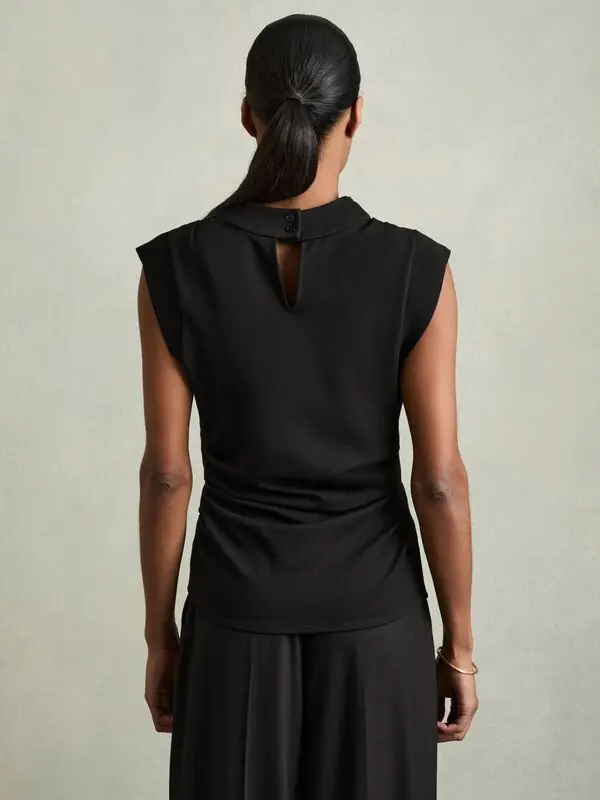 REISS Cobi Draped Sleeveless Top