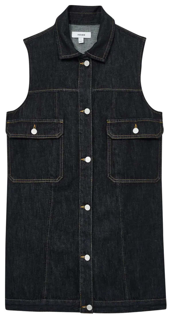 REISS - Reiss Brooklyn Sleeveless Denim Shift Mini Dress