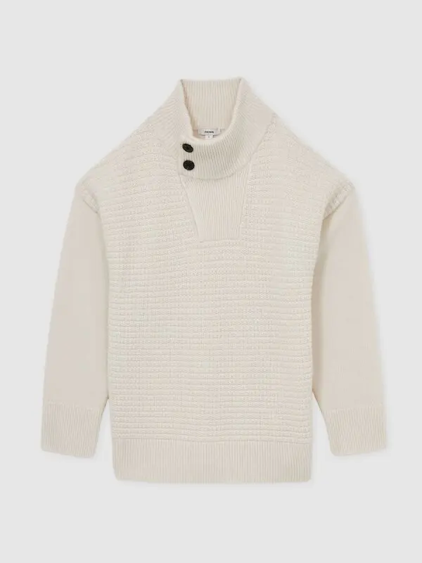 REISS Phoebe Wool-cashmere Button-neck Jumper