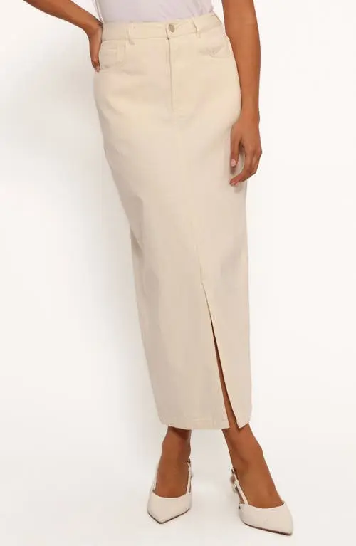 PETAL & PUP Kellen Slit Front Cotton Corduroy Maxi Skirt