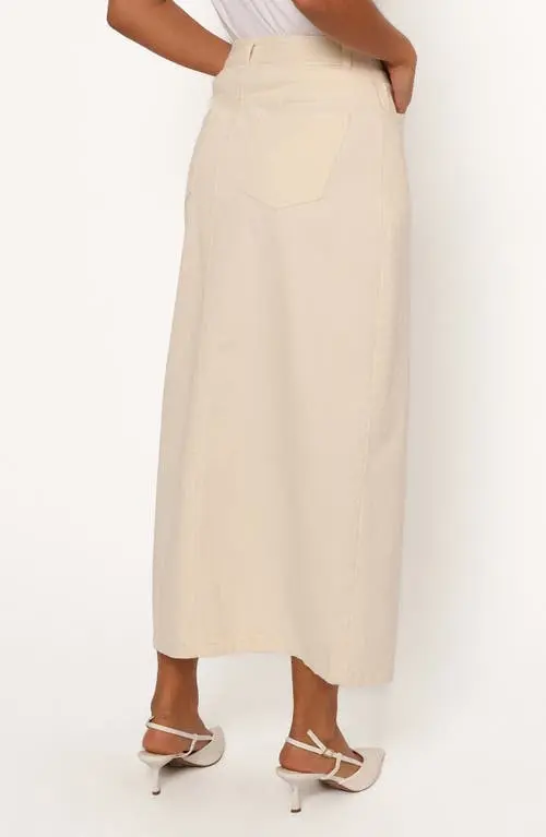 PETAL & PUP Kellen Slit Front Cotton Corduroy Maxi Skirt
