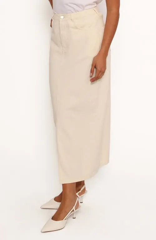 PETAL & PUP Kellen Slit Front Cotton Corduroy Maxi Skirt