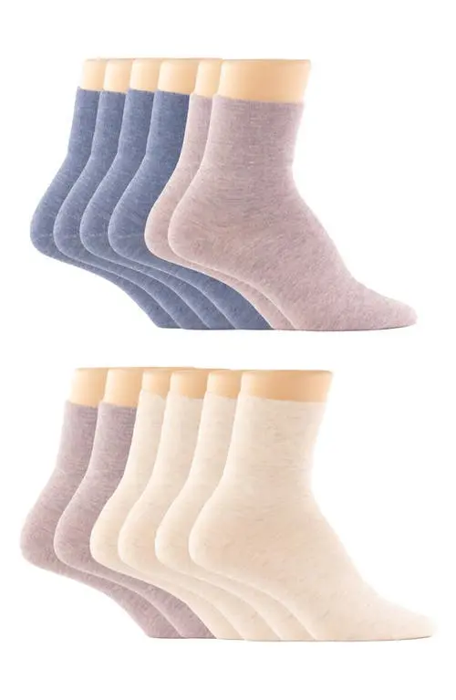 Felina 6-pack Ankle Socks - Dusk/ Lavender/ Sand