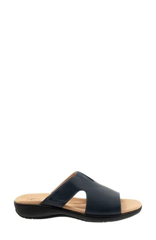 Trotters Roxine Leather Slide Sandal - Navy