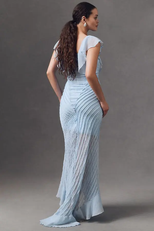 de la vali blue dress LUCHO MAXI DRESS IN SKY LACE – DE LA VALI OFFICIAL