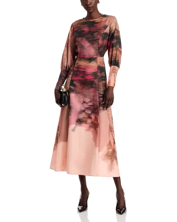 Misook A-line Maxi Dress - Rose Bud/multi