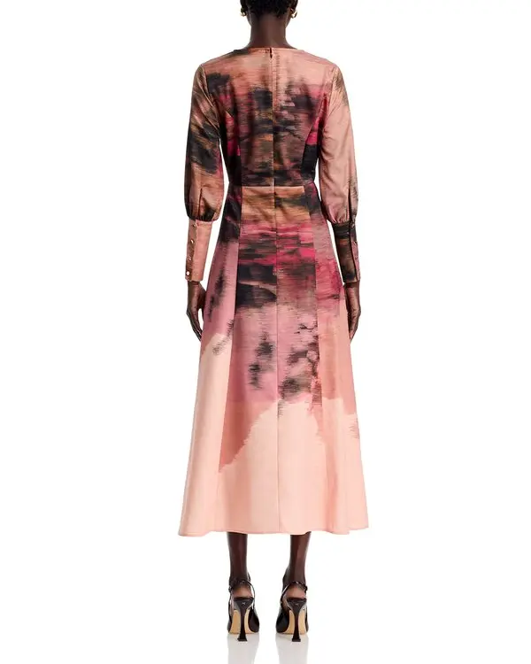 Misook A-line Maxi Dress - Rose Bud/multi