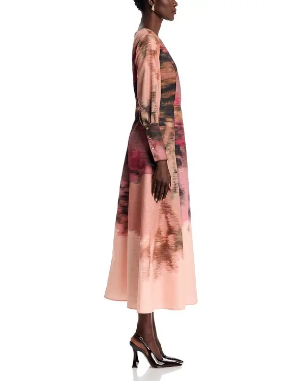 Misook A-line Maxi Dress - Rose Bud/multi
