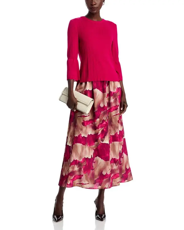 Misook Printed Maxi Skirt