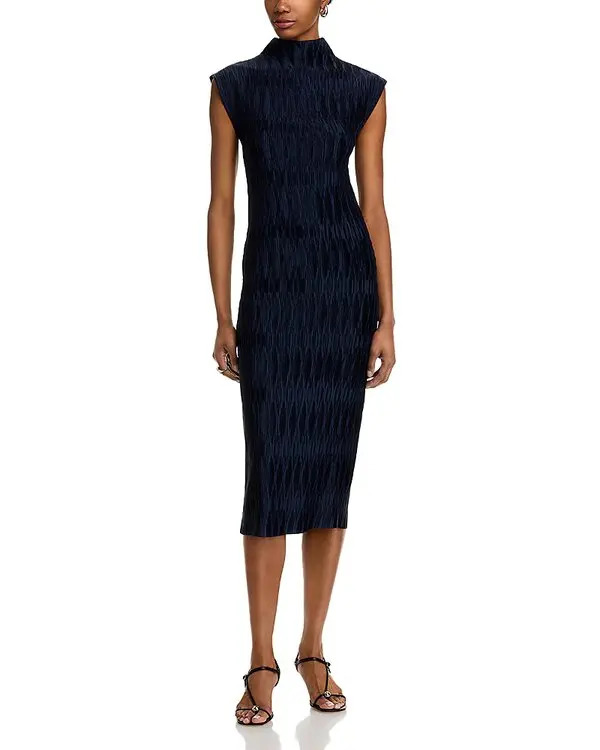 open lace back dress Gramercy Pleated Satin Dress  BLU'S