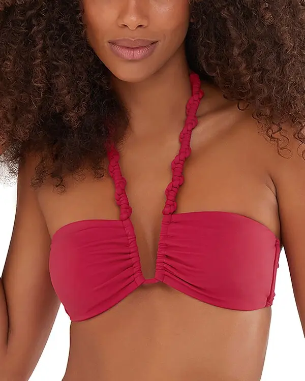 VIX PAULA HERMANNY Carol Holly Halter Bikini Top - Red