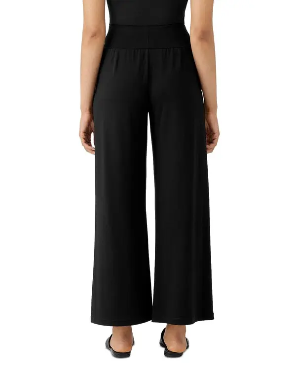 Eileen Fisher High-waisted Wide Leg Trousers - Black