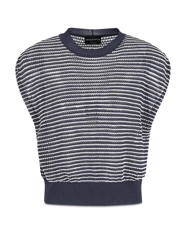Emporio Armani Striped Cap Sleeve Sweater