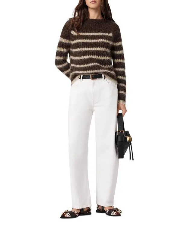 ALLSAINTS Riga Striped Sweater - Bottle Brown