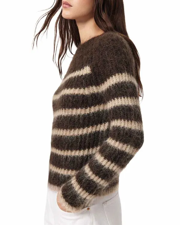 ALLSAINTS Riga Striped Sweater - Bottle Brown