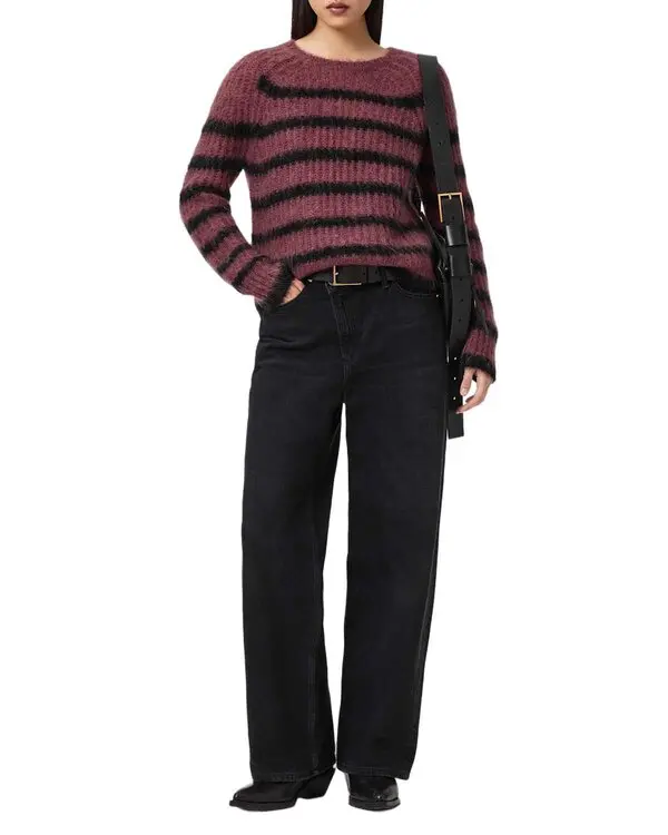 ALLSAINTS Riga Striped Sweater - Raspberry