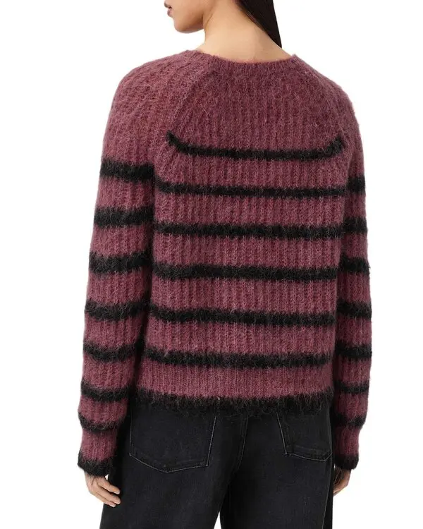 ALLSAINTS Riga Striped Sweater - Raspberry