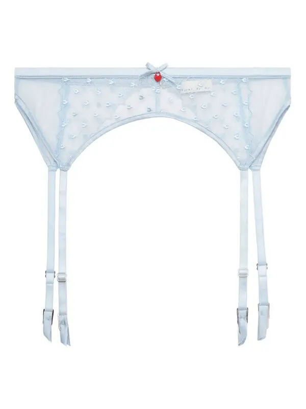 Fleur Du Mal Love Lock Garter Belt - Blue