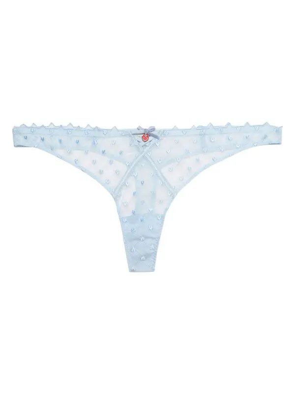 Fleur Du Mal Love Lock Thong - Blue