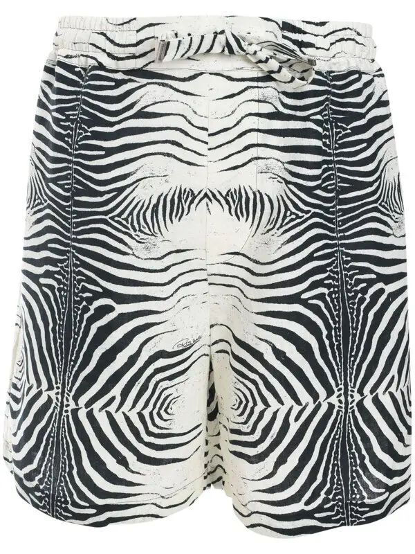 Roberto Cavalli Zebra-print Shorts - White