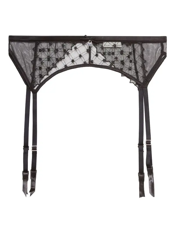 FLEUR DU MAL Love Lock Garter Belt - Black