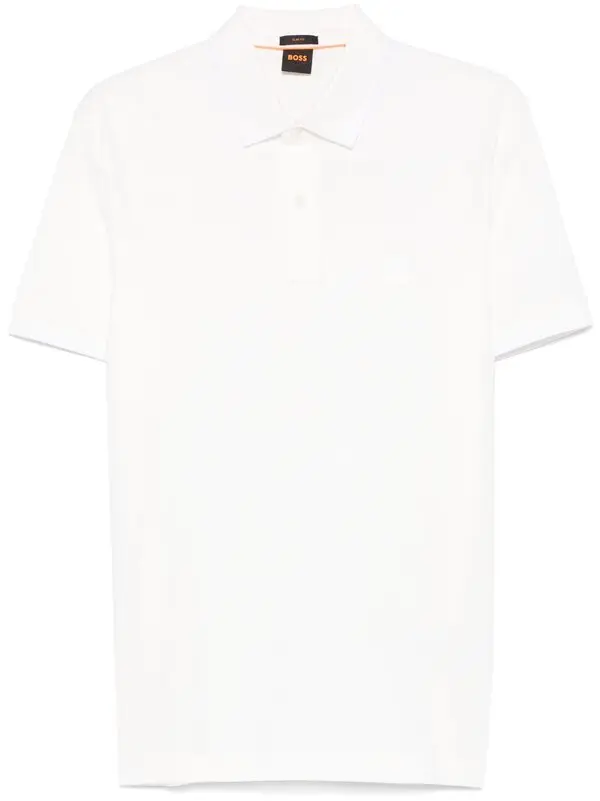 BOSS Logo-embroidered Polo Shirt - White