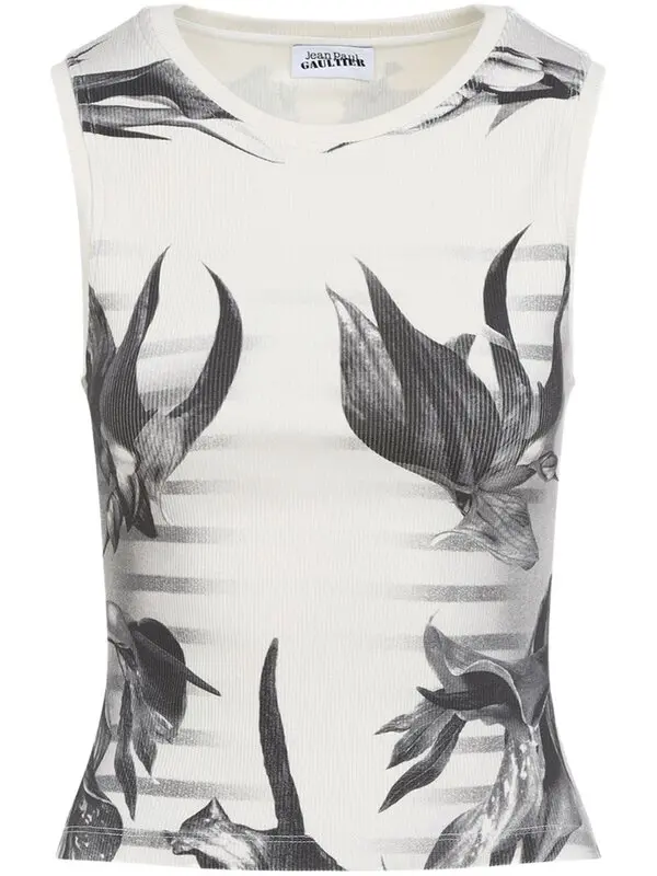 Jean Paul Gaultier Floral-print Top - White