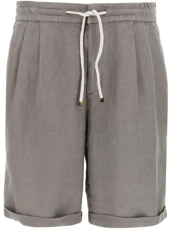 Brunello Cucinelli Linen Bermuda Shorts - Grey