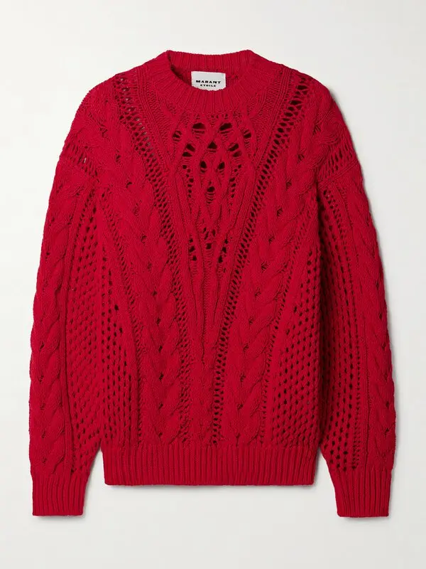 MARANT ETOILE Lenza Open-knit Cotton-blend Sweater