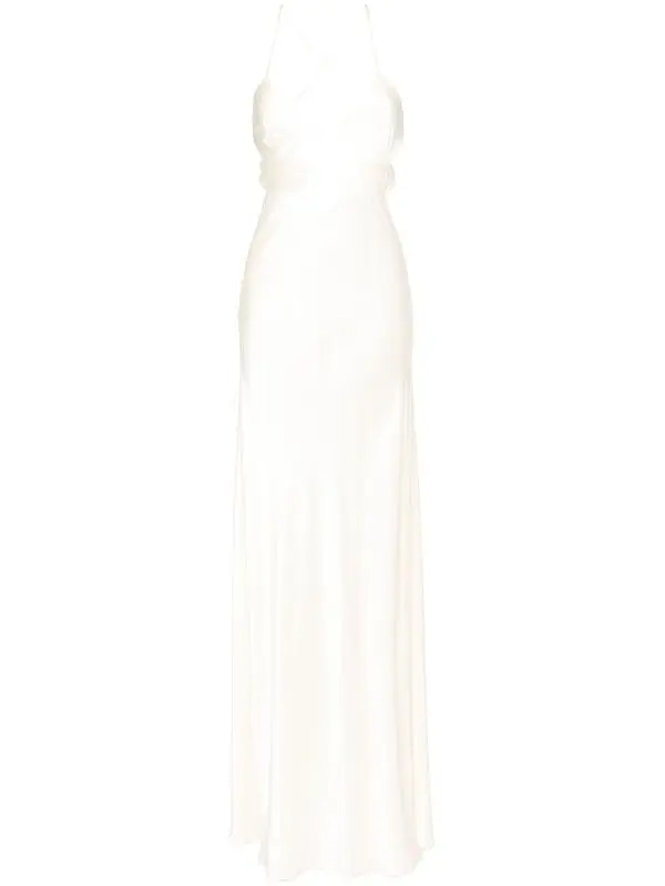 Michelle Mason Cutout Detail Gown - White