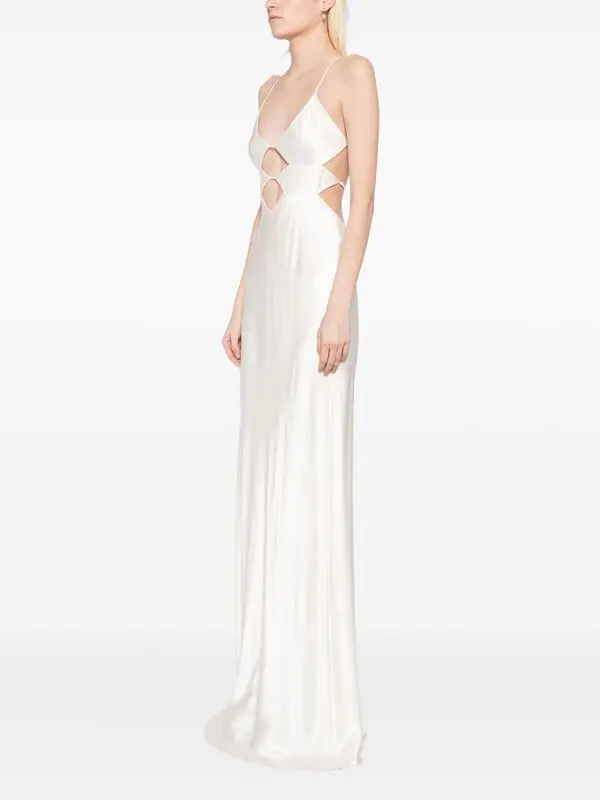 Michelle Mason Cutout Detail Gown - White