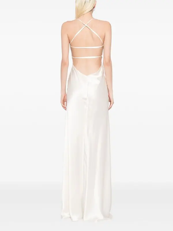 Michelle Mason Cutout Detail Gown - White