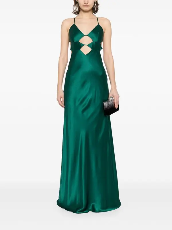 michelle mason green dress Michelle Mason One-shoulder silk-satin gown - Women - Mint Dresses