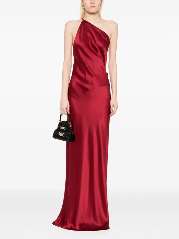 Michelle Mason Asymmetrical Silk Gown Red Editorialist