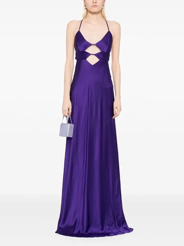 Michelle Mason Cutout Detail Gown - Purple
