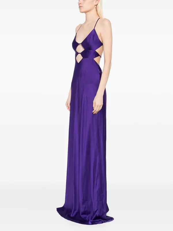 Michelle Mason Cutout Detail Gown - Purple