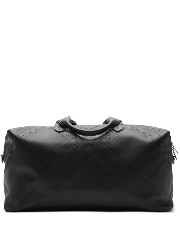 Burberry Embossed-check Holdall - Black