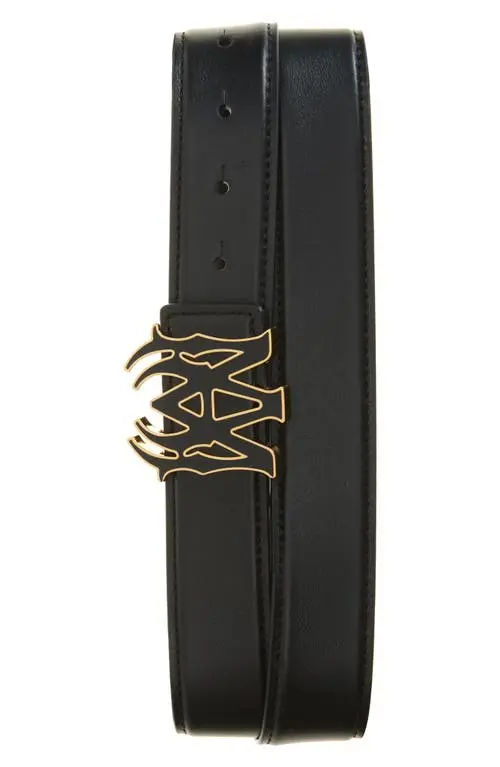 Amiri Core Logo Buckle Leather Belt - Black