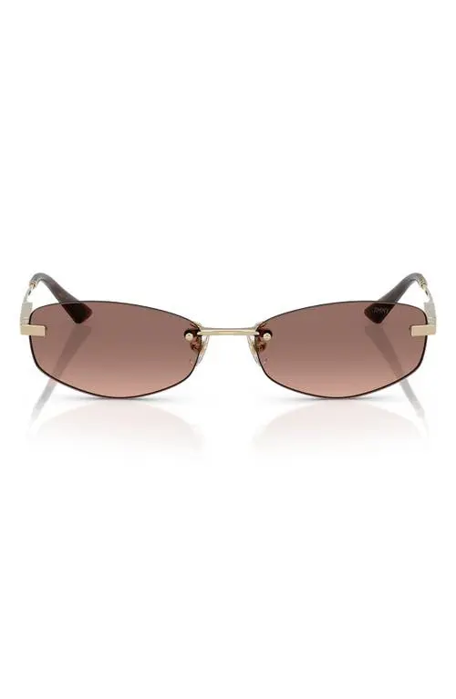 JIMMY CHOO 57mm Oval Sunglasses - Pink Gold