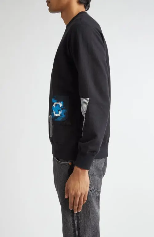 Undercover Distressed Patchwork French Terry Sweatshirt