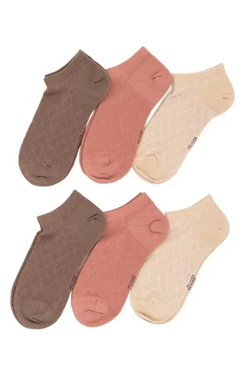 Felina Assorted 6-pack No Show Socks - Beige Multi
