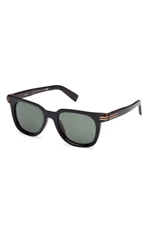 Zegna 50mm Polarized Geometric Sunglasses