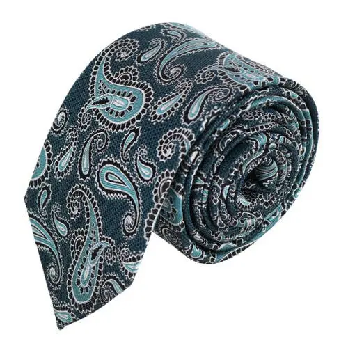 Trafalgar Wharton Wavy Paisley Silk Necktie - Green